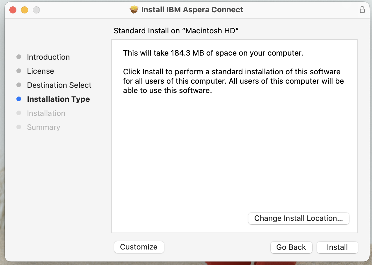 Upgrade IBM Aspera Connect – Amazon Studios Technology